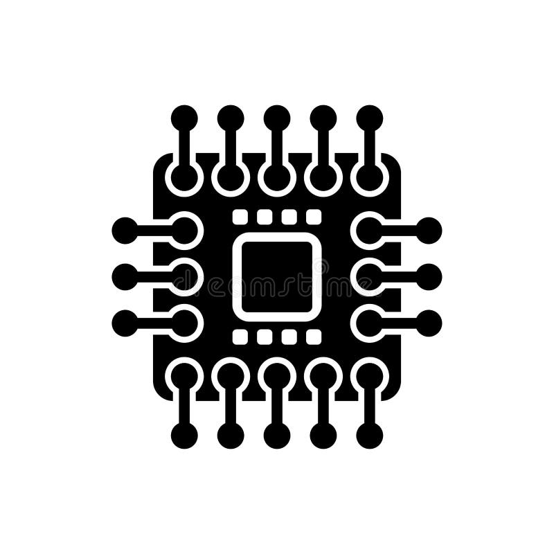 Computer Microchip Icon. Chip Processor Sign Stock Vector ...