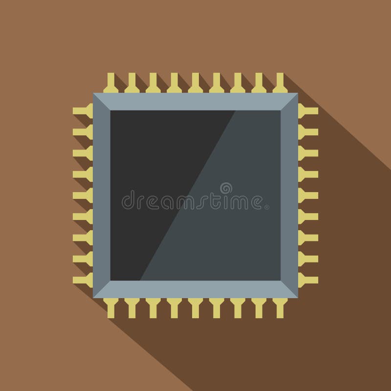 Computer Microchip Icon Digital Purple Stock Vector - Illustration of ...