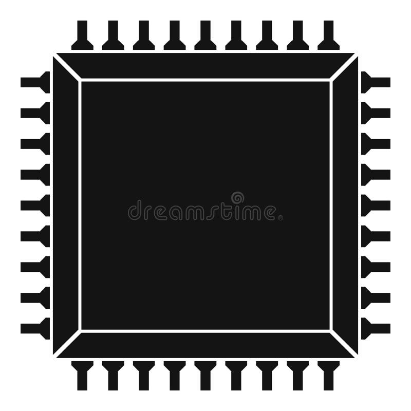 Computer Microchip Icon Simple Stock Vector - Illustration of electric ... Computer Microchip Icon Simple Stock Vector - Illustration of electric ...