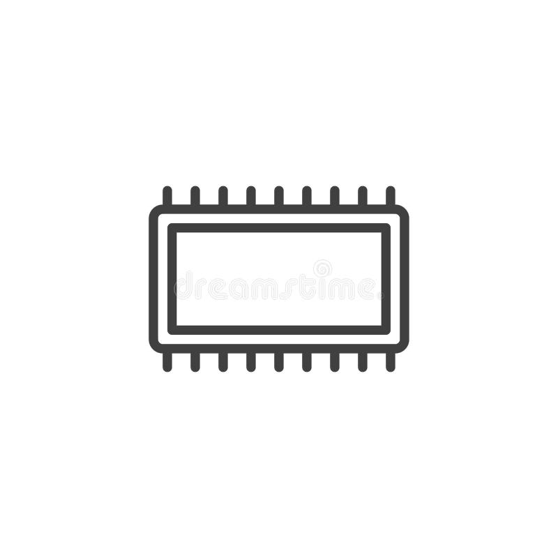 Computer Microchip Vector Icons Set Stock Vector - Illustration of ...