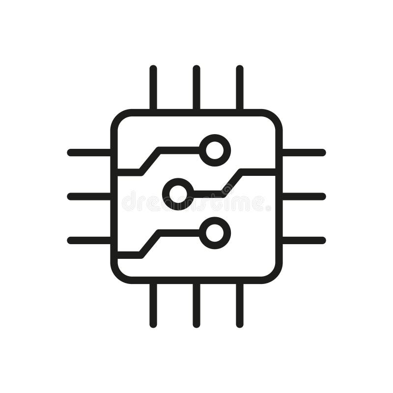 Computer Microchip Line Icon. CPU Processor Chip Pictogram. Digital ... Computer Microchip Line Icon. CPU Processor Chip Pictogram. Digital ...