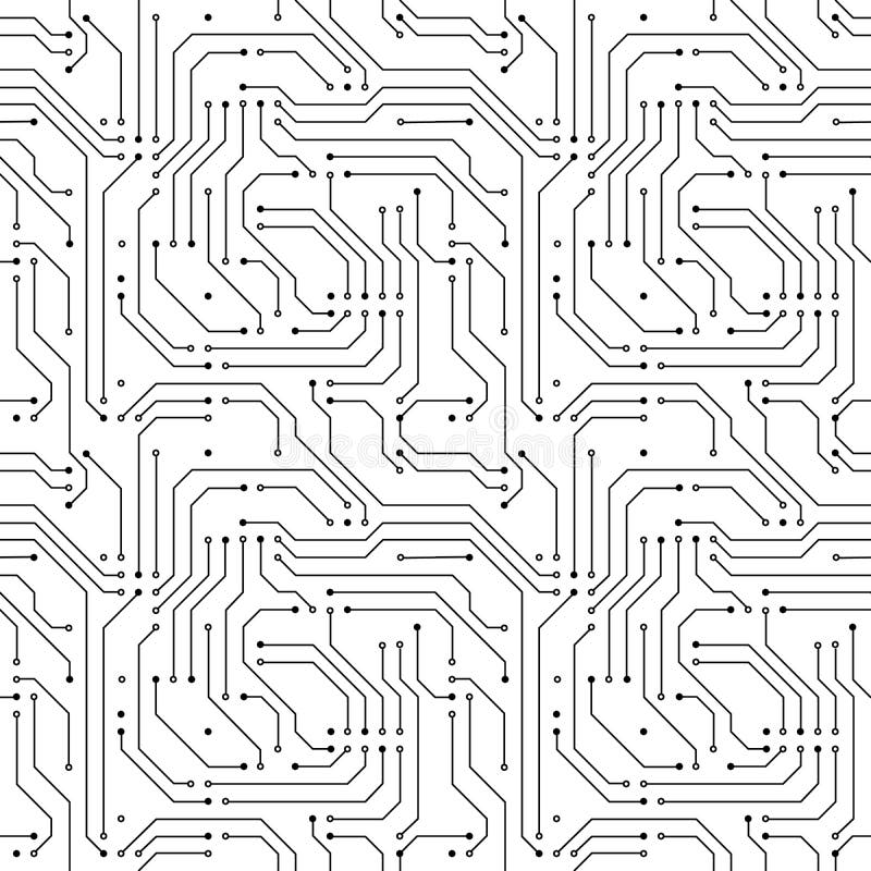 Computer Microchip Seamless Pattern on White Stock Vector ...