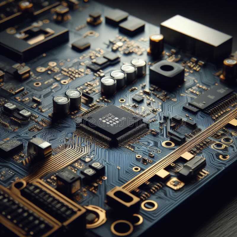 Computer Microchip Sitting on Motherboard Stock Illustration ...