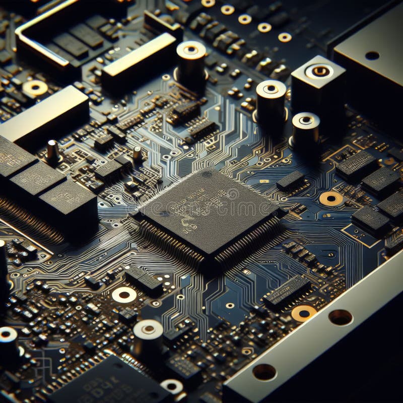 Computer Microchip Sitting on Motherboard Stock Illustration ...