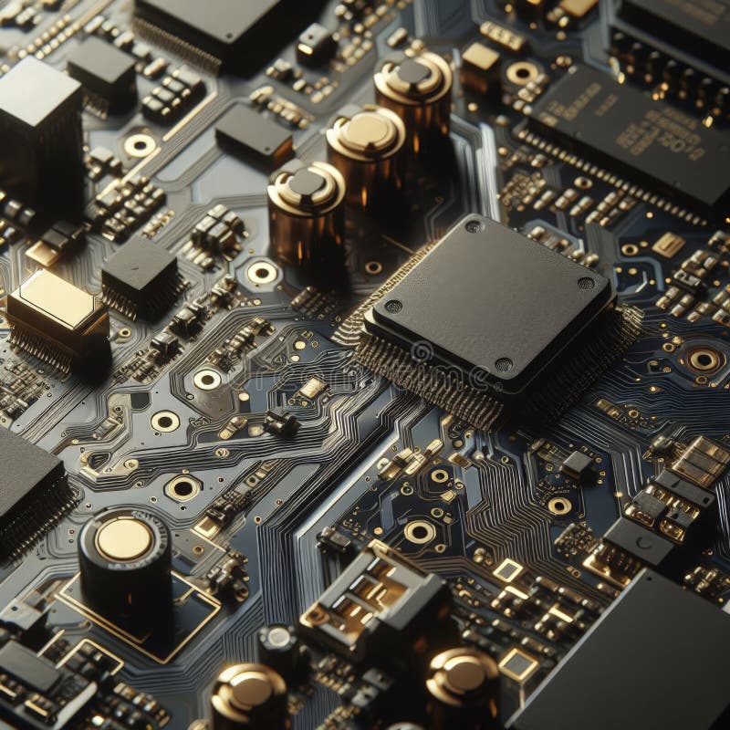 Computer Microchip Sitting on Motherboard Stock Illustration ...