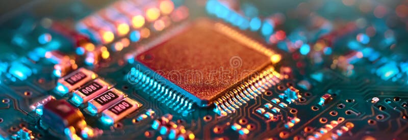 Computer Microchips and Processors on Electronic Circuit Board ...