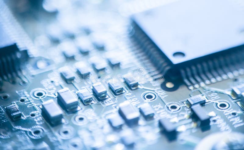 Computer Microchips and Processors on Electronic Circuit Board ...