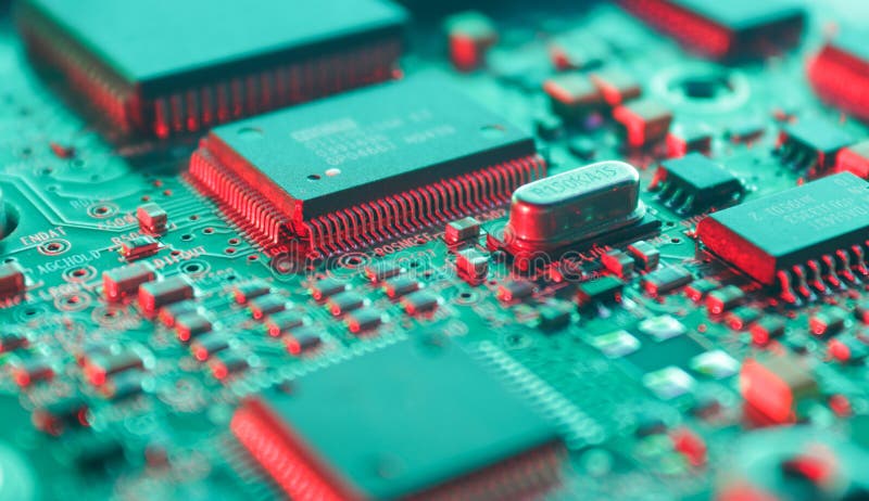 Computer Microchips and Processors on Electronic Circuit Board ...