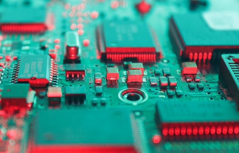 Computer Microchips and Processors on Electronic Circuit Board ...