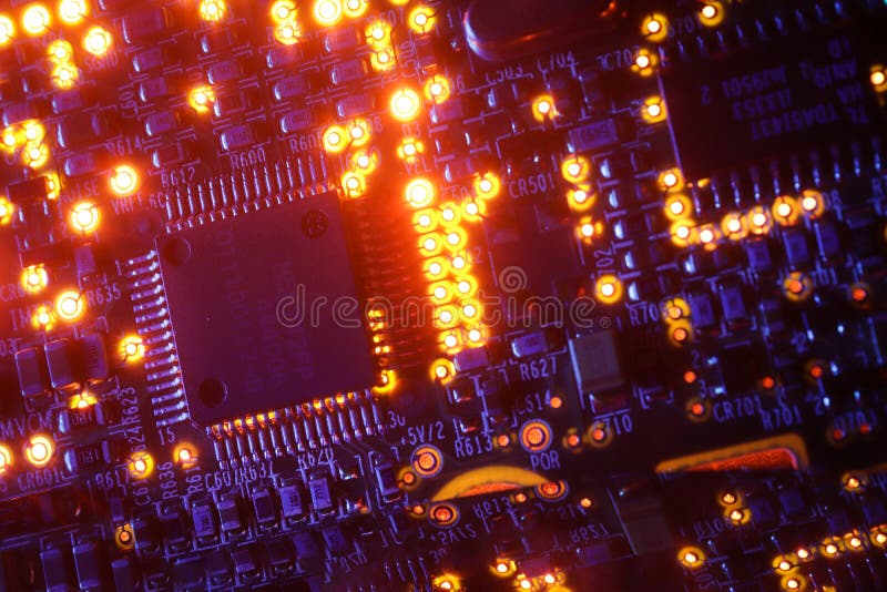Computer Microchips and Processors on Electronic Circuit Board ...