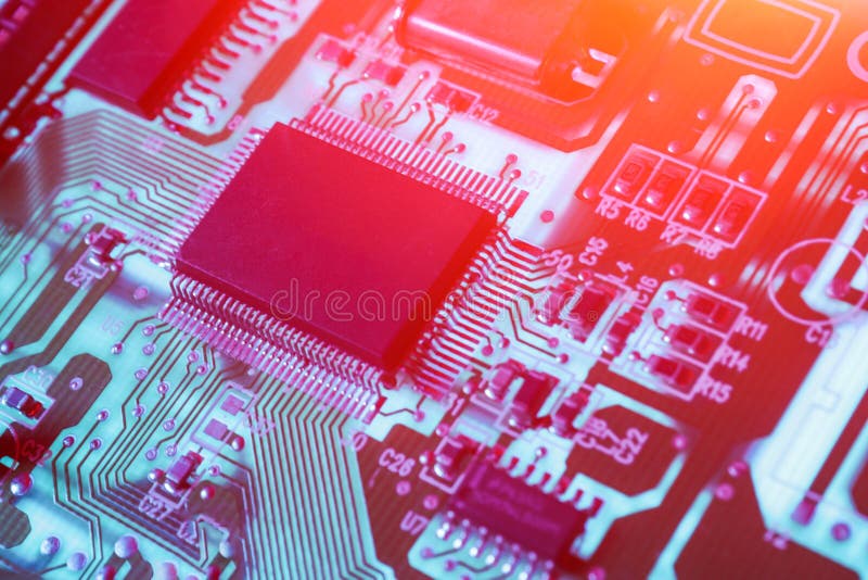 Computer Microchips and Processors on Electronic Circuit Board ...