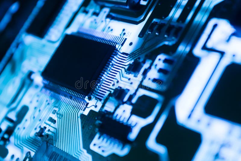 Computer Microchips and Processors on Electronic Circuit Board ...