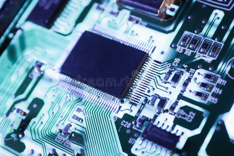 Computer Microchips and Processors on Electronic Circuit Board ...