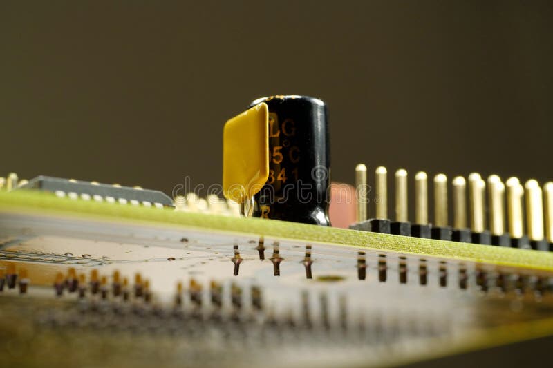 Computer Microcircuit with Electronic Components Stock Image - Image of ...