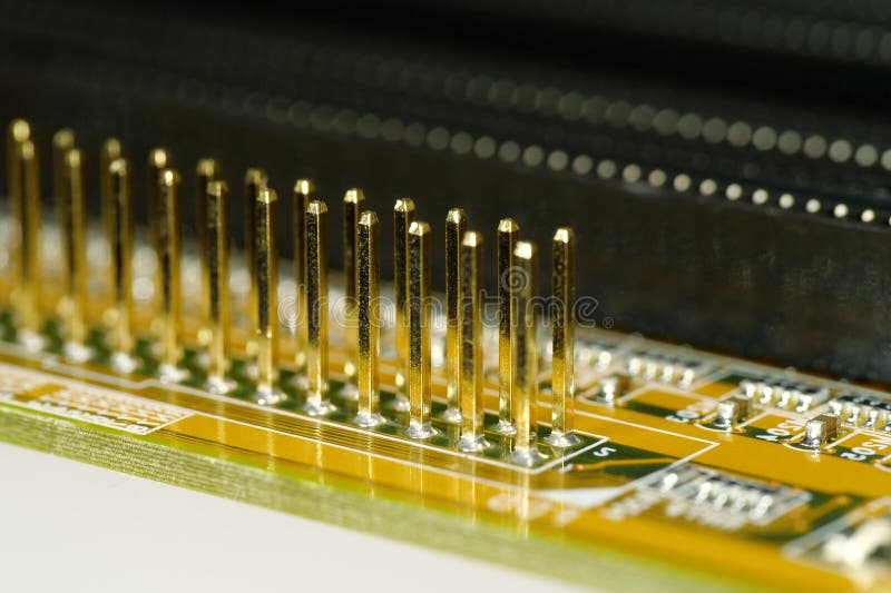 Computer Microcircuit with Electronic Components Stock Photo - Image of ...