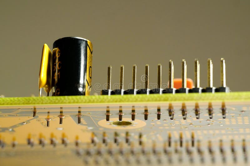Computer Microcircuit with Electronic Components Stock Image - Image of ...