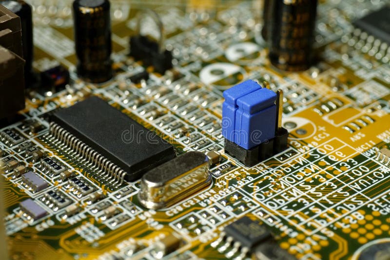 Computer Microcircuit with Electronic Components Stock Image - Image of ...
