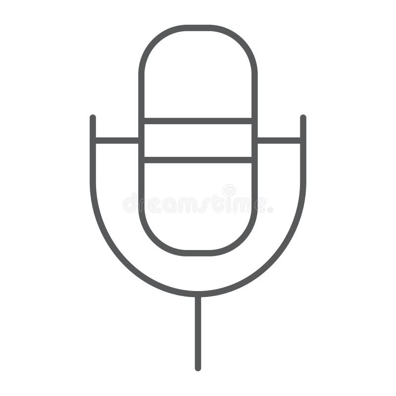 Computer Microphone Vector Icon Media Symbol Equipment. PC Audio Music ...