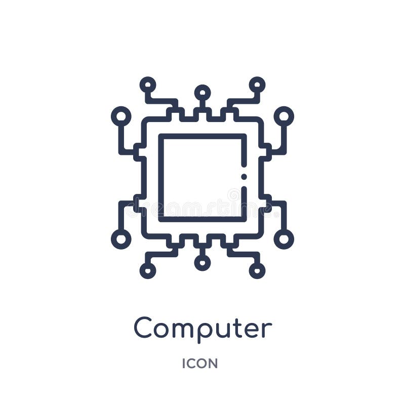 Microprocessor Thin Line Icon. Modern Vector Illustration Stock Vector ... Microprocessor Thin Line Icon. Modern Vector Illustration Stock Vector ...
