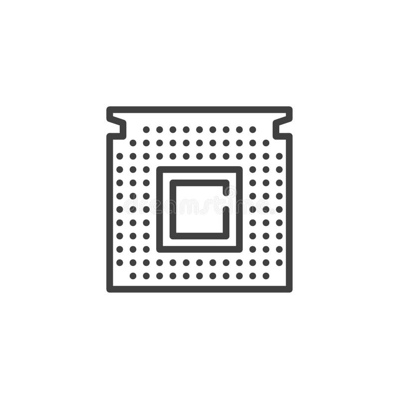 Microprocessor, Microchip Line Icon Stock Vector - Illustration of icon ... Microprocessor, Microchip Line Icon Stock Vector - Illustration of icon ...