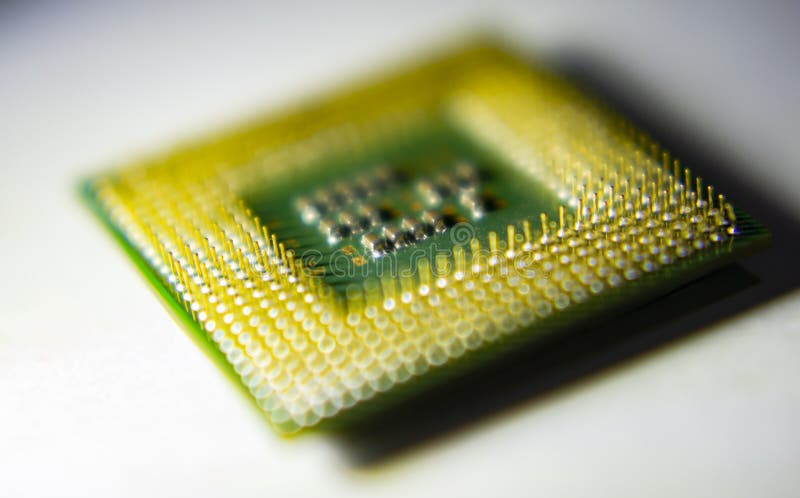 Computer Microprocessor Pins and Circuit Blurred Stock Image - Image of ...
