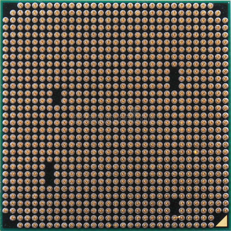 Computer Microprocessor Chip Closeup Stock Photo - Image of electronic ...