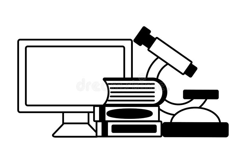 Computer Microscope Laboratory Science Stock Vector - Illustration of ...