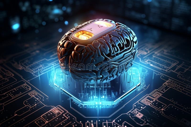 Brain Shape, Close-up on an Abstract Background. the Computer Mind and ...