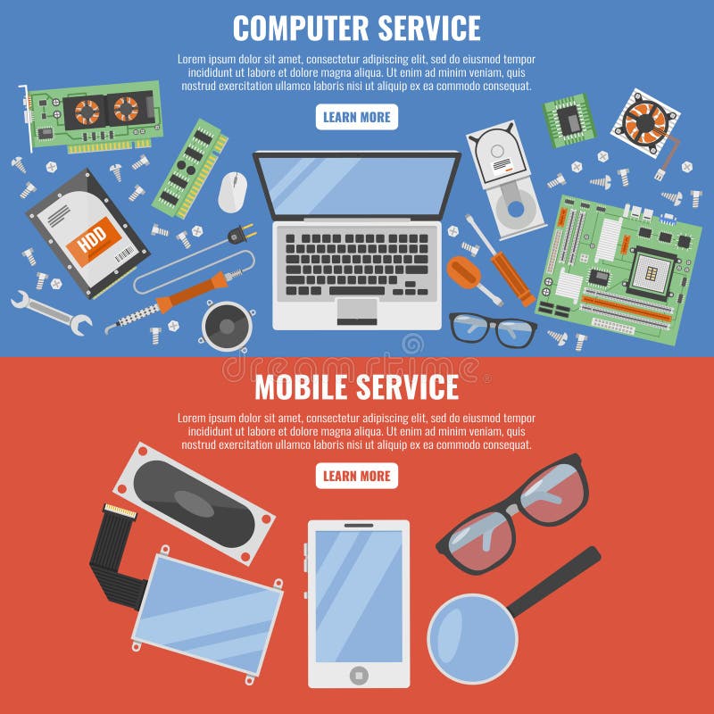 Computer Repair Banner Stock Illustrations – 2,741 Computer Repair ...