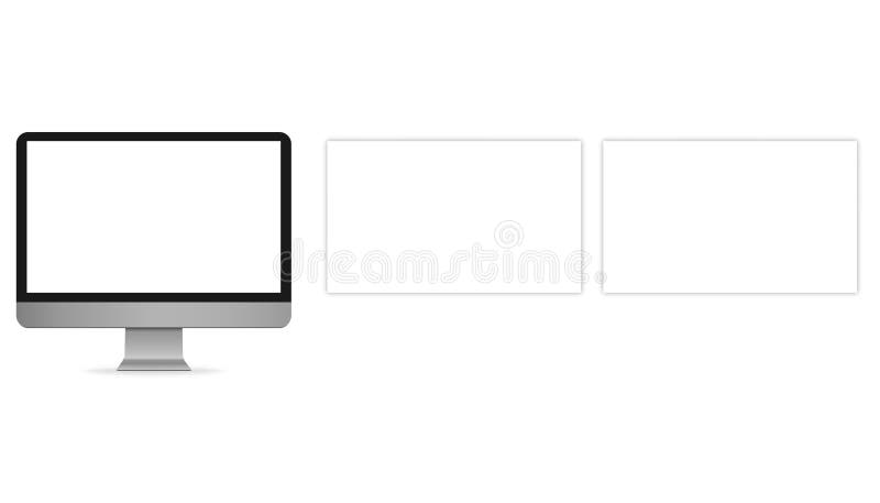 Computer Mockup with Blank Frame. Desktop Template with Empty Space ...