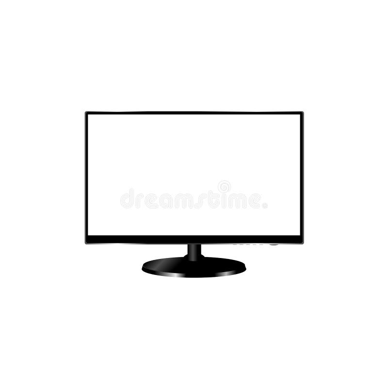 New Monitor Front and Black Vector Drawing Eps10 Format Isolated on ...