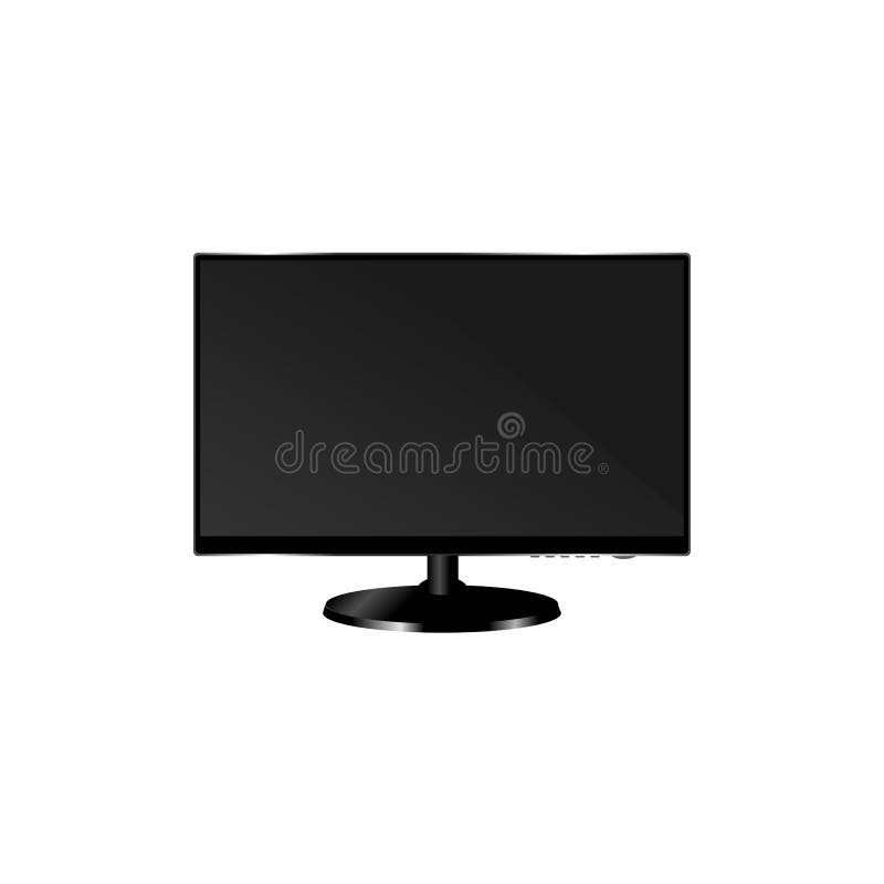 New Monitor Front and Black Vector Drawing Eps10 Format Isolated on ...