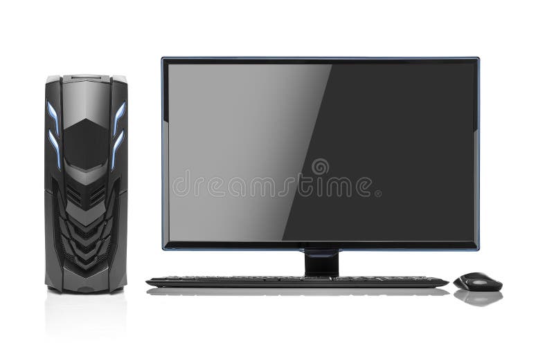 Computer Moderno Di Desktop Pc Isolato Immagine Stock - Immagine di ...