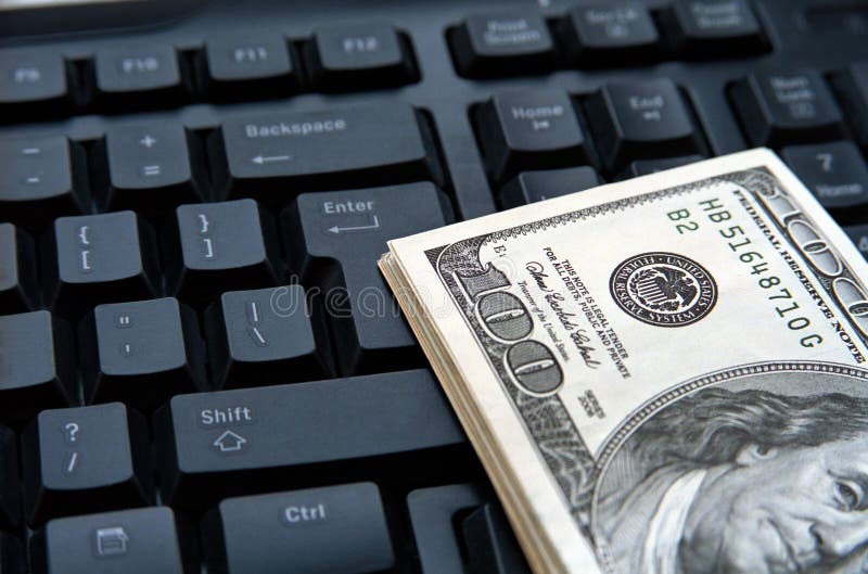 Computer and money stock image. Image of money, keyboard - 13171333
