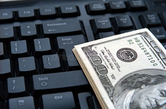 Computer and money stock image. Image of money, keyboard - 13171333