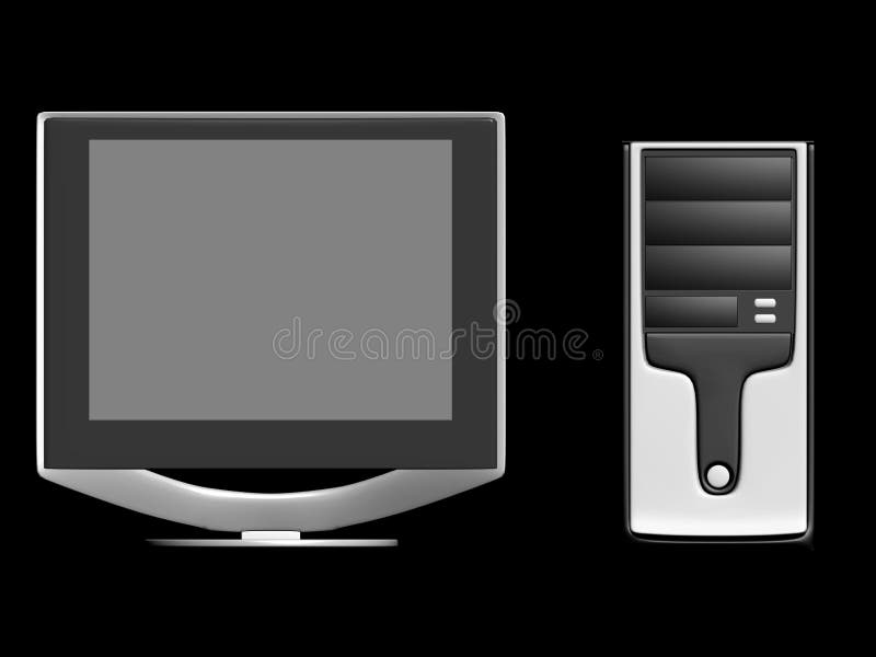 Desktop Computer stock vector. Illustration of grey, monitor - 30415394