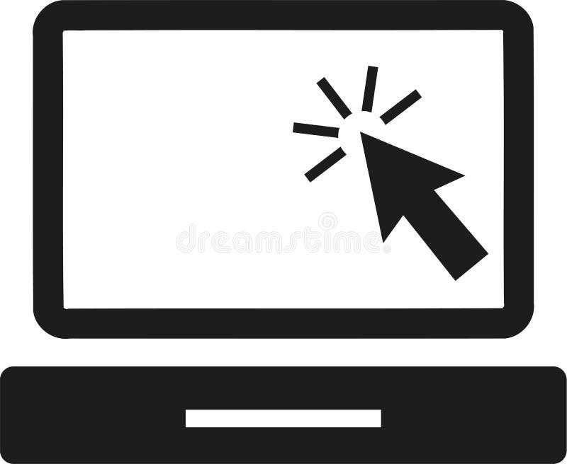 Computer Monitor with Arrow Stock Illustration - Illustration of ...