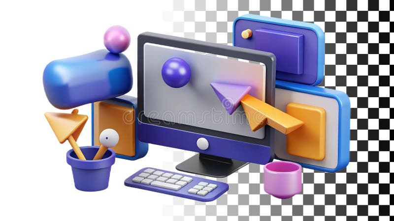 Computer Monitor with Arrows, Digital Interface, Tech, Screen, Display ...