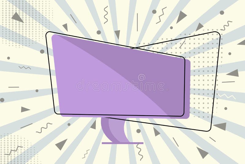 Computer Monitor As a Banner for Advertising Stock Illustration ...