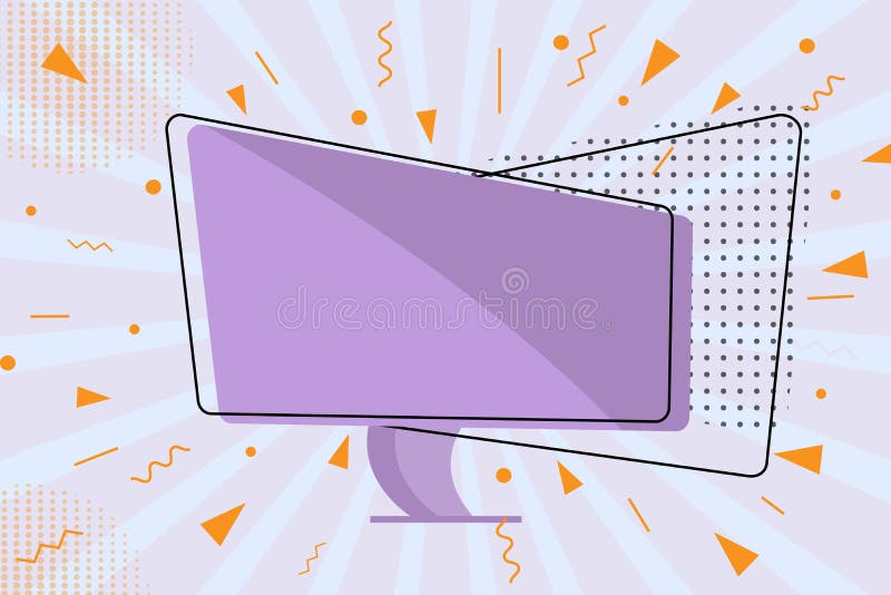 Computer Monitor As a Banner for Advertising Stock Illustration ...