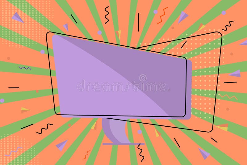 Computer Monitor As a Banner for Advertising Stock Illustration ...
