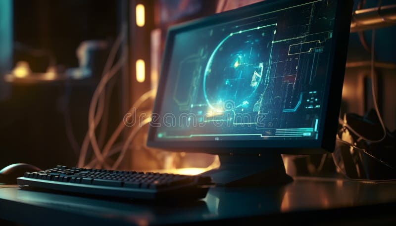 Computer Monitor with Beam Computer Monitor with Laser Computer Stock ...