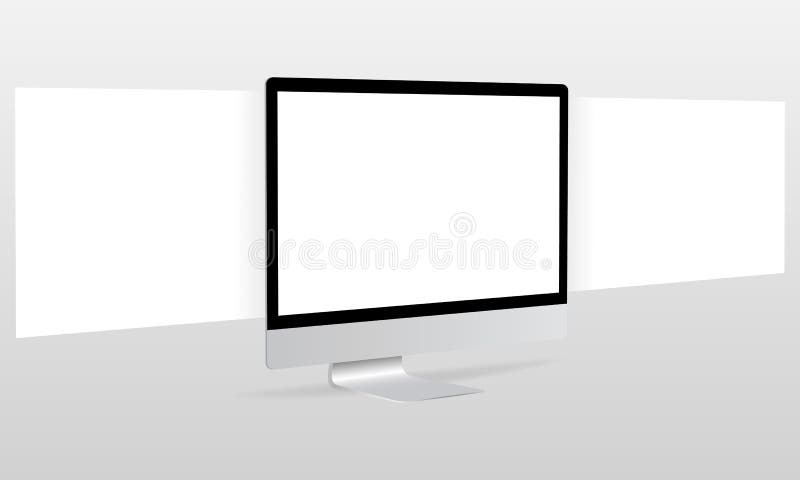 Computer Monitor with Blank Framework Web Pages Stock Vector ...