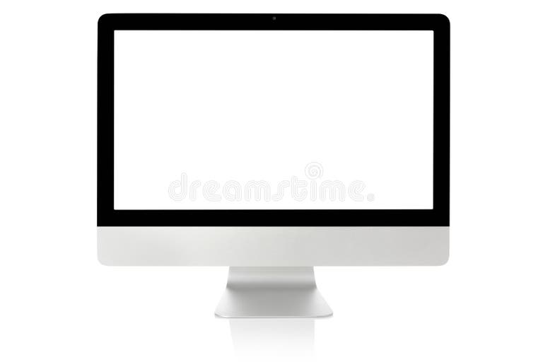 Computer Monitor with Blank Screen Stock Image - Image of elegance ...