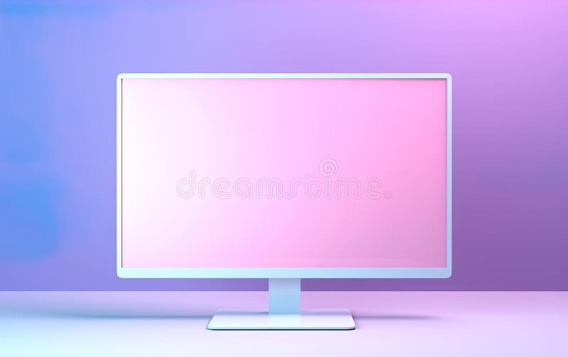 Computer Monitor with Blank Screen. Copy Space, Add Text, Image or Logo ...