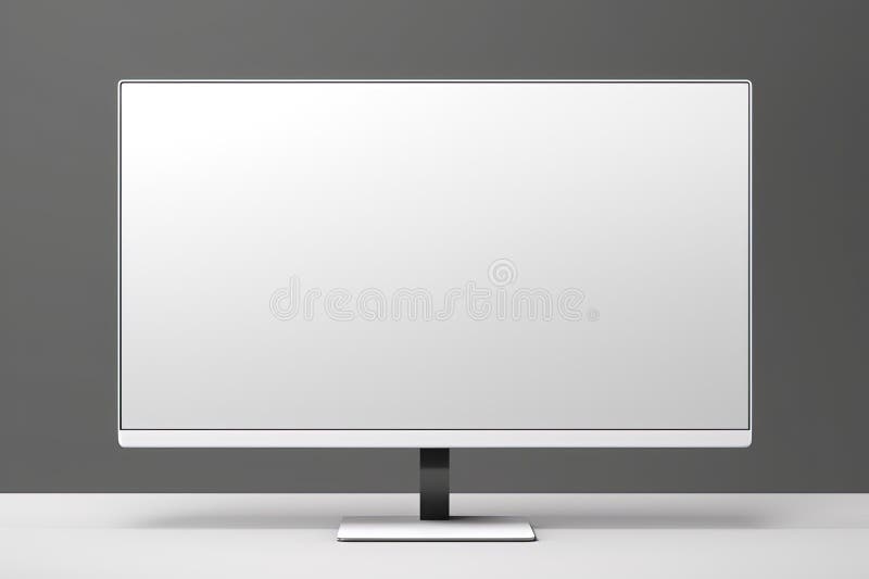 Computer Monitor with Blank Screen. Copy Space, Add Text, Image or Logo ...