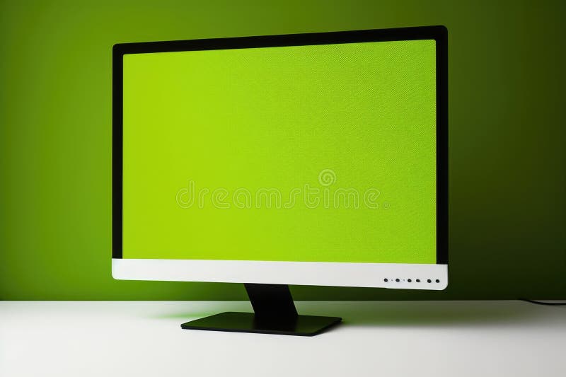 Computer Monitor with Blank Screen and Copy Space, Created Using ...