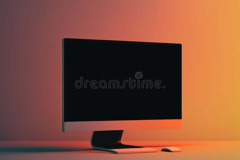 Computer Monitor with Blank Screen and Copy Space, Created Using Generative Ai Technology Stock ...