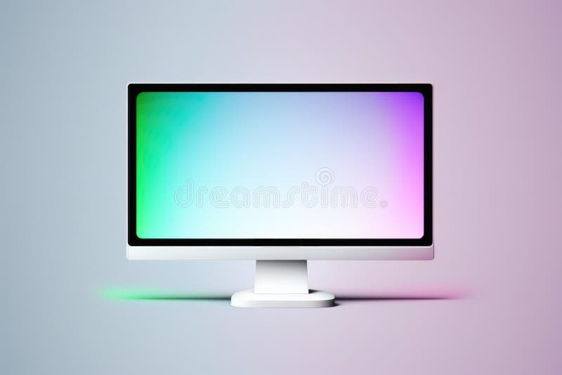 Computer Monitor with Blank Screen and Copy Space, Created Using Generative Ai Technology Stock ...