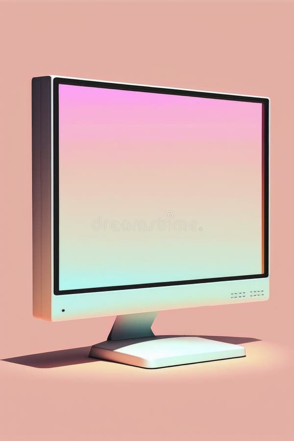 Computer Monitor with Blank Screen and Copy Space, Created Using Generative Ai Technology Stock ...